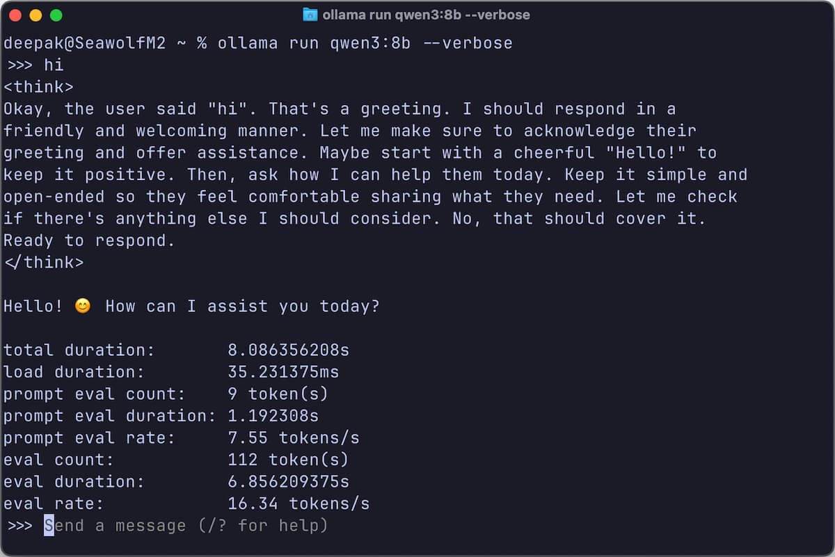 Trying the Qwen3-8B Model Locally | DeepakNess
